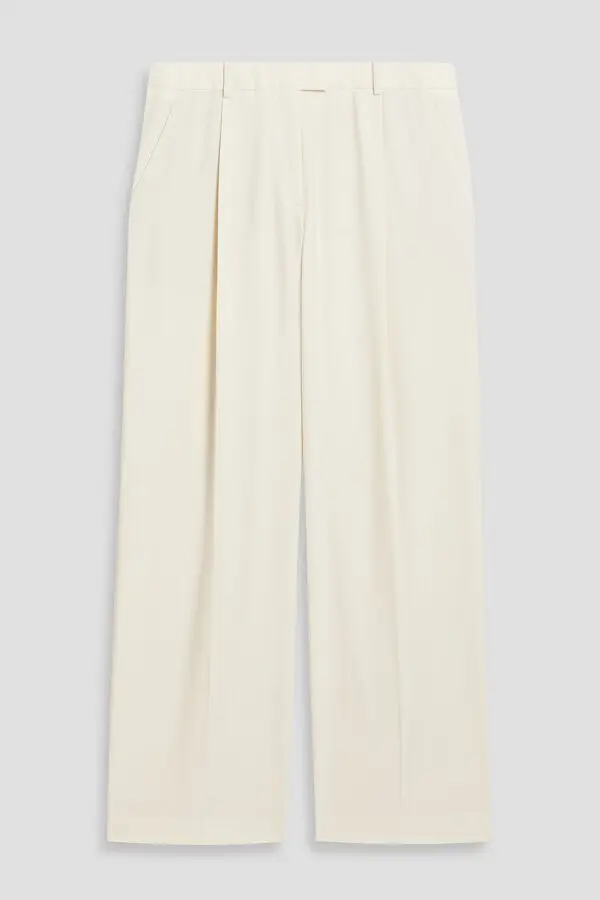Another Tomorrow Wool-crepe Wide-leg Pants