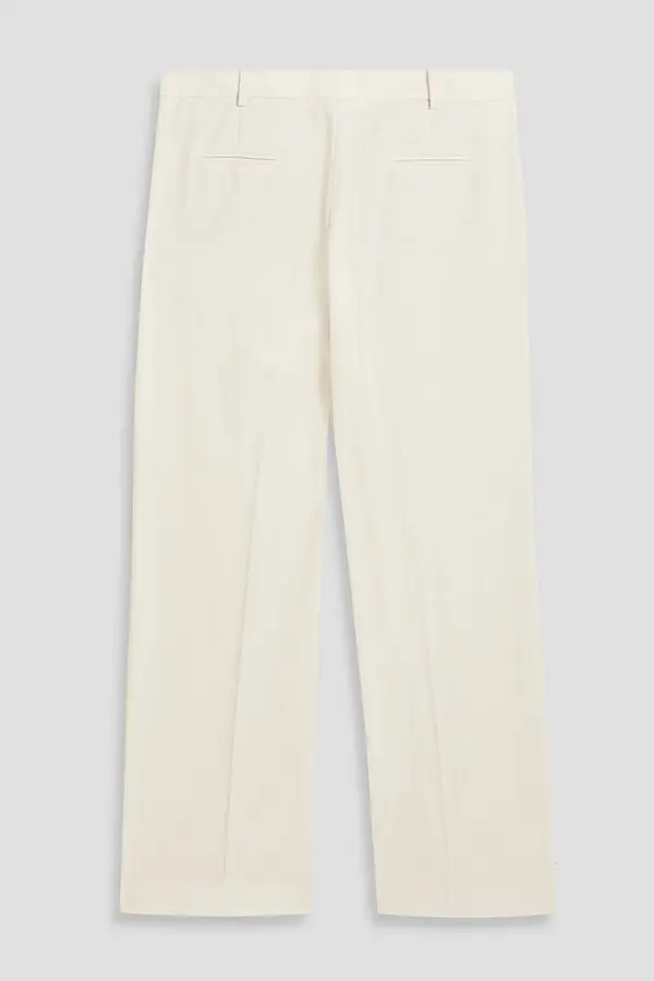 Another Tomorrow Wool-crepe Wide-leg Pants