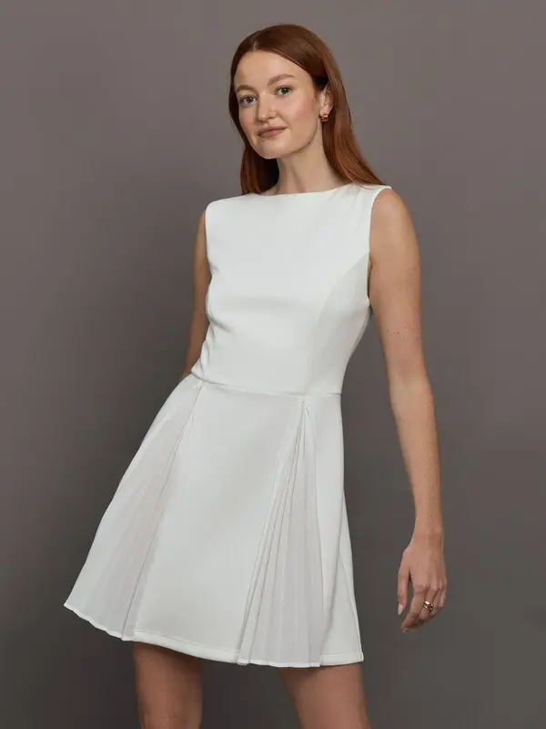 Carbon38 Split Pleat Tennis Dress In Scuba