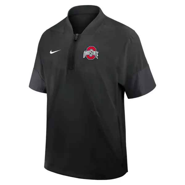 Nike Ohio State Sideline Coach 1/2-zip Short-sleeve Jacket - Black