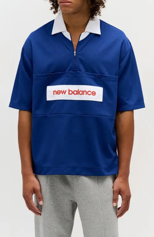 NEW BALANCE Made In Usa Relaxed Mesh Zip Polo