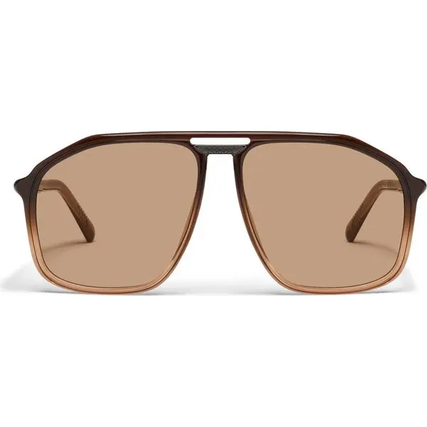 Quay Studio Sesh 60mm Aviator Sunglasses - Sepia Ombre/tan