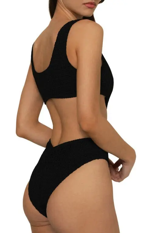 MONTCE Cutout One-piece Swimsuit - Black Crochet