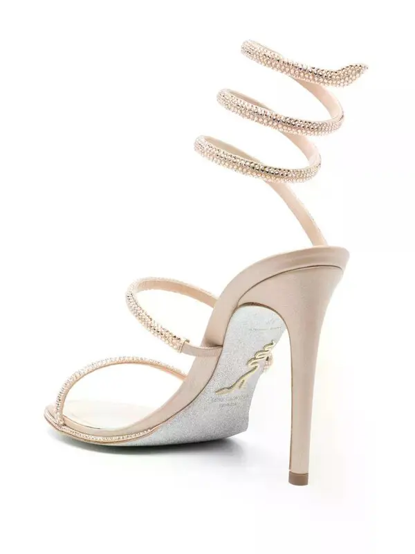 Rene Caovilla 100mm Cleo Embellished Sandals - Neutrals