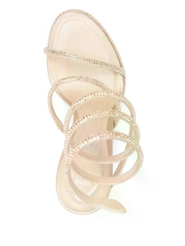 Rene Caovilla 100mm Cleo Embellished Sandals - Neutrals