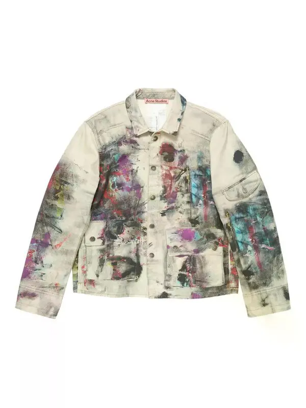 Acne Studios Paint-splattered Denim Trucker Jacket