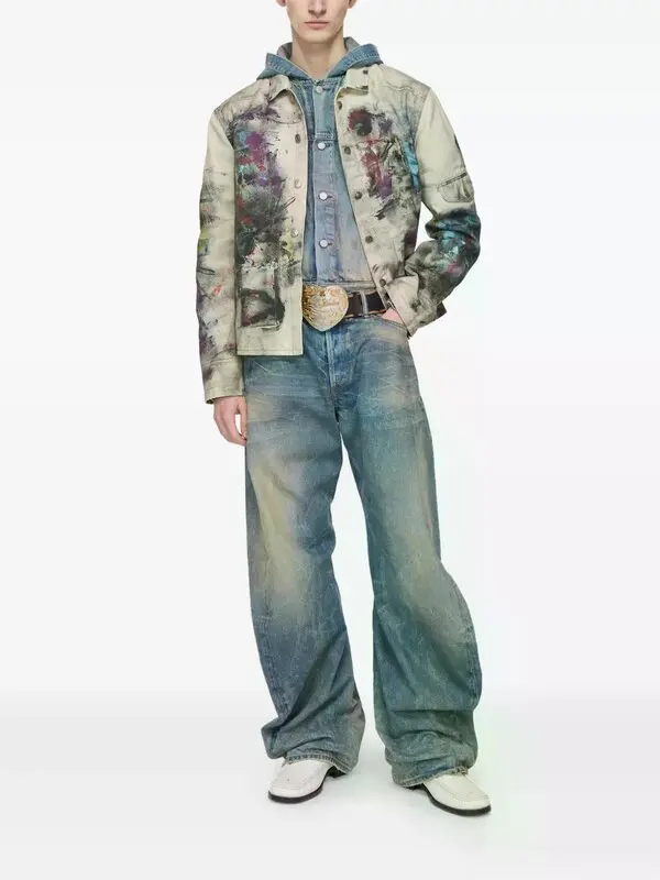 Acne Studios Paint-splattered Denim Trucker Jacket