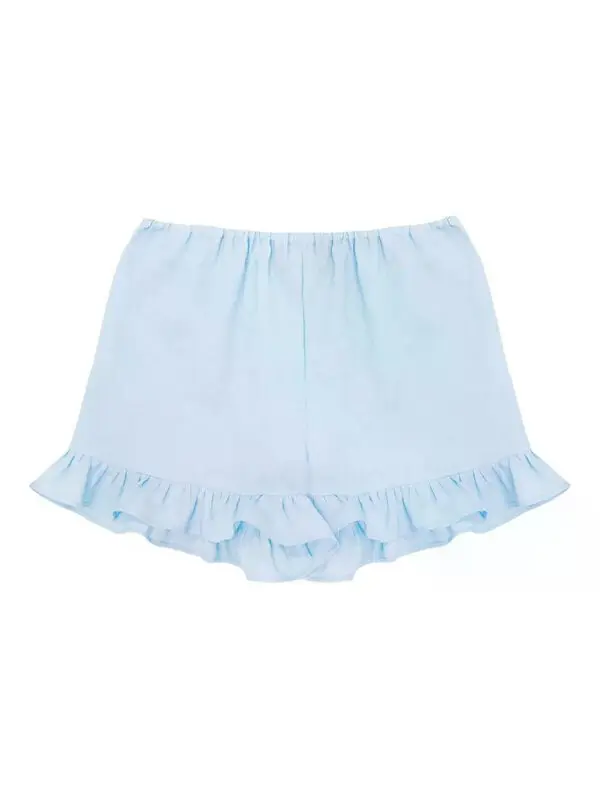 Sleeper Ruffled-hem Shorts Set - Blue
