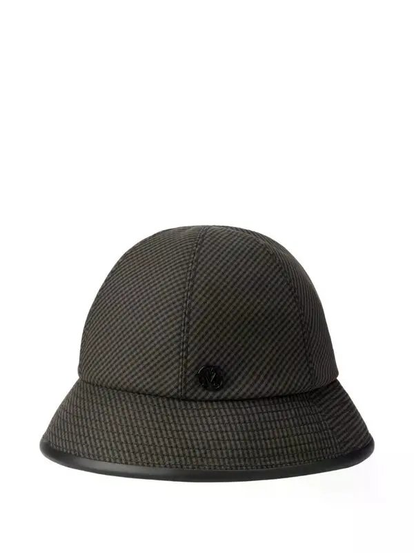 MAISON MICHEL Check-pattern Bucket Hat - Brown