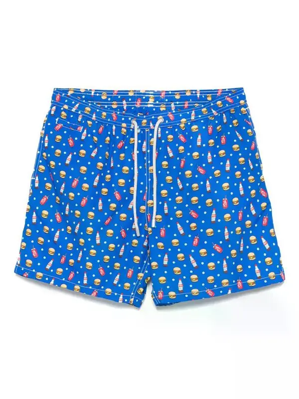 MC2 SAINT BARTH Graphic-print Swim Shorts - Blue
