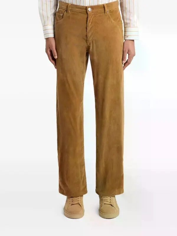 Etro Straight-leg Corduroy Trousers - Yellow