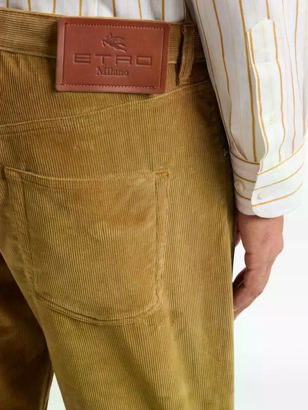 Etro Straight-leg Corduroy Trousers - Yellow