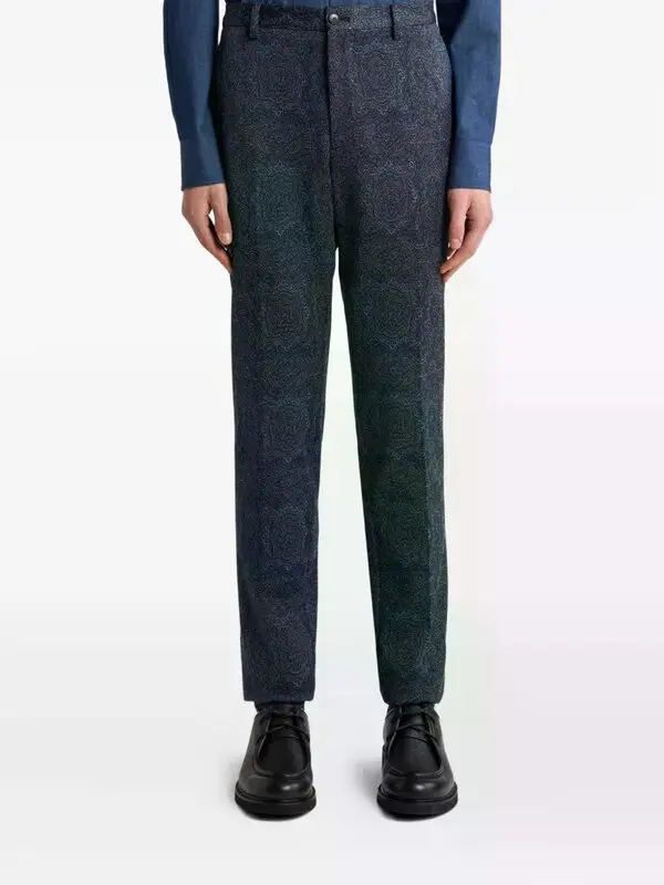 Etro Patterned-jacquard Tailored Trousers