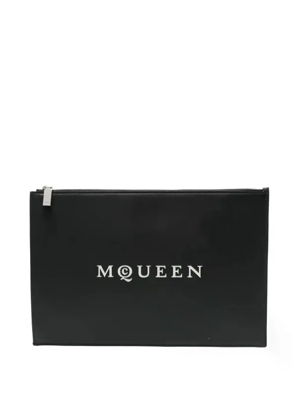 Alexander McQueen Logo-print Clutch Bag - Black