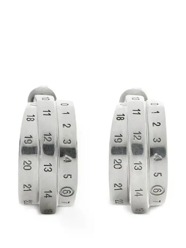 MAISON MARGIELA Triple Number Hoop Earrings