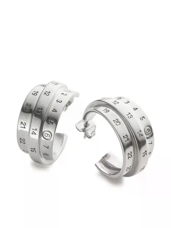 MAISON MARGIELA Triple Number Hoop Earrings