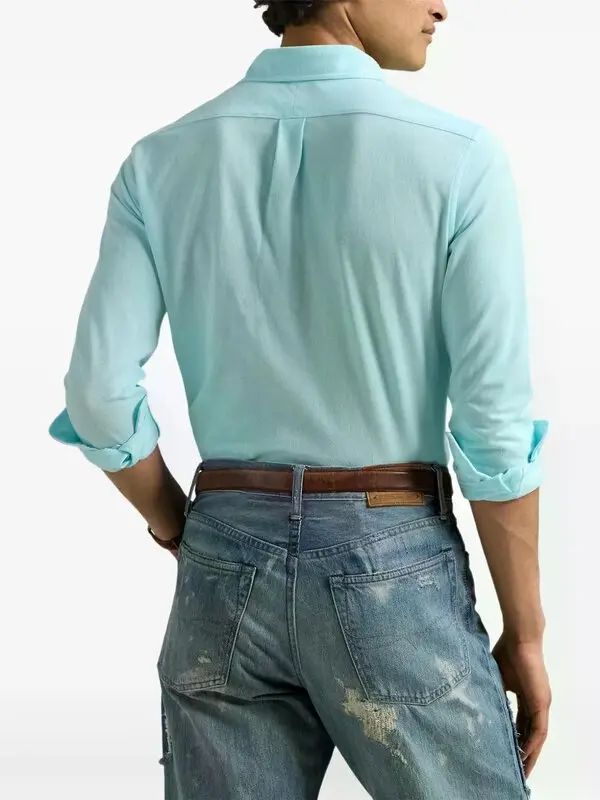 Ralph Lauren Knit Oxford Shirt In Blue - 30% Off | Editorialist