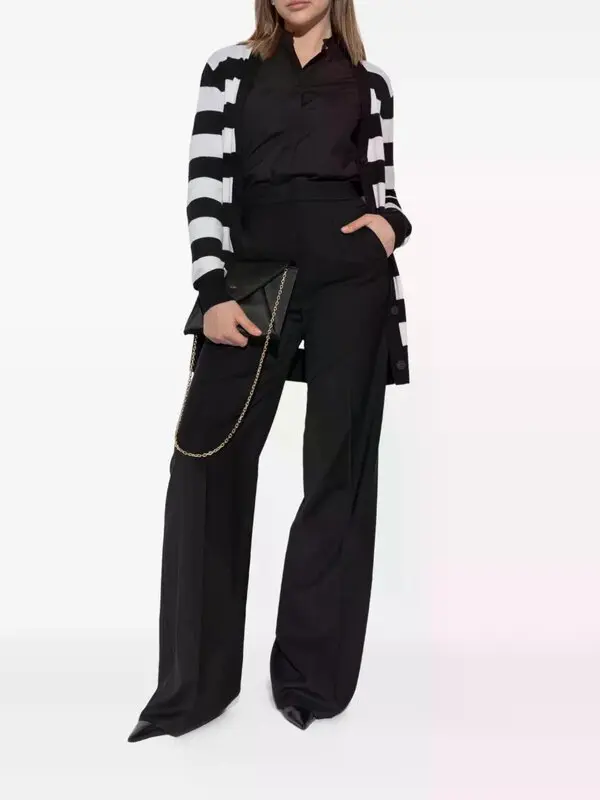 Max Mara Striped Button-up Cardigan - Black