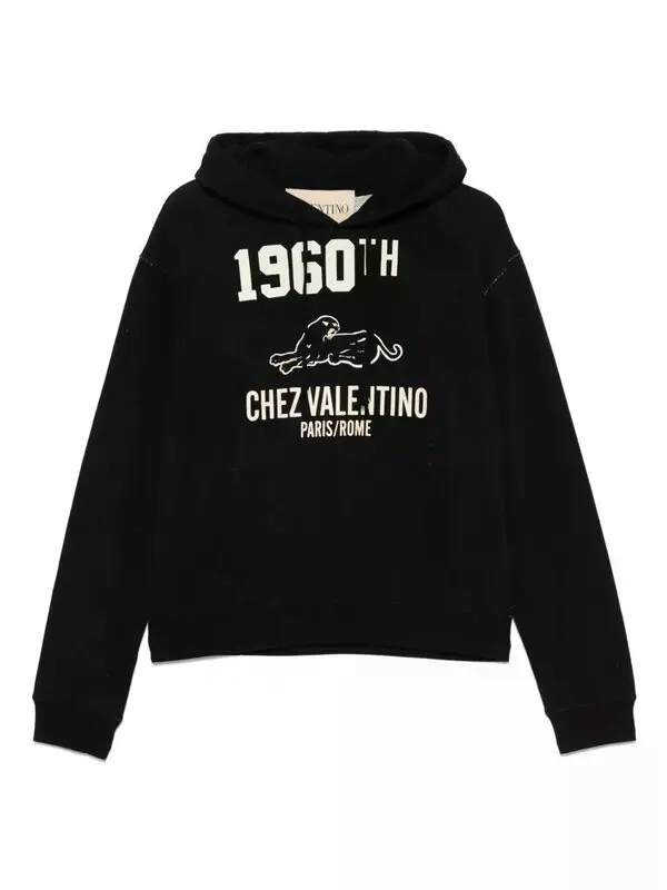 Valentino Garavani Logo-print Hoodie - Black