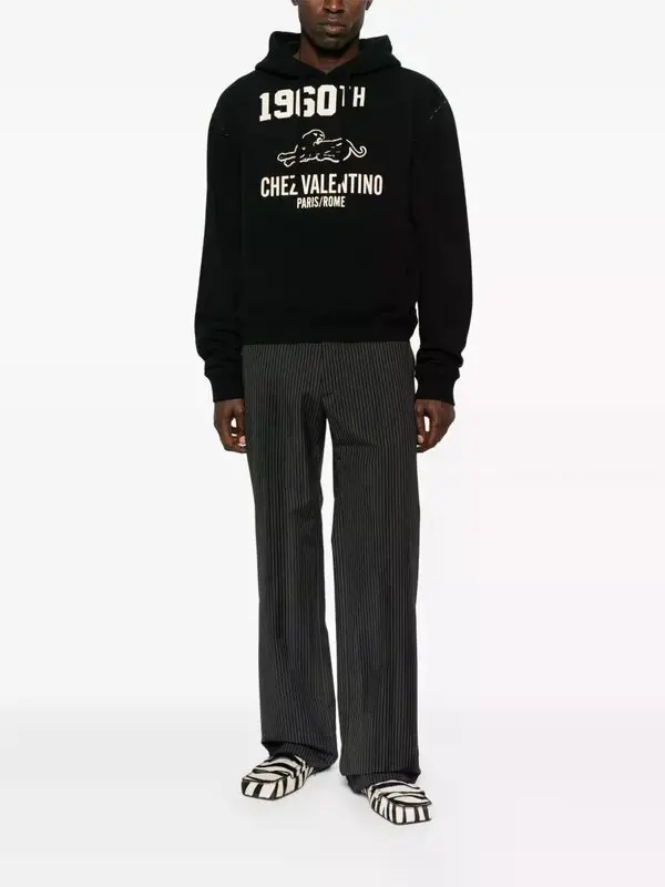 Valentino Garavani Logo-print Hoodie - Black