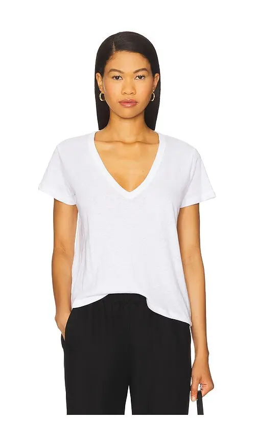 LESET Laura V-neck Tee - White