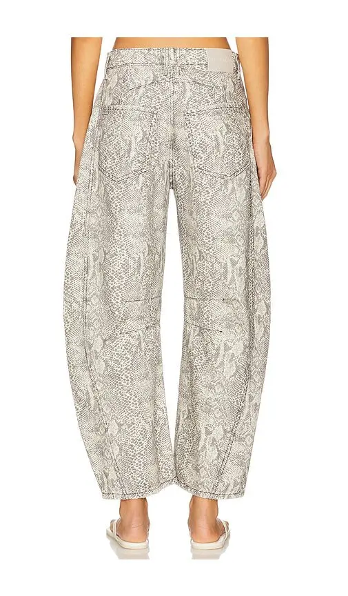 Free People Goodluck Printed Barrel Pant - Snake Combo