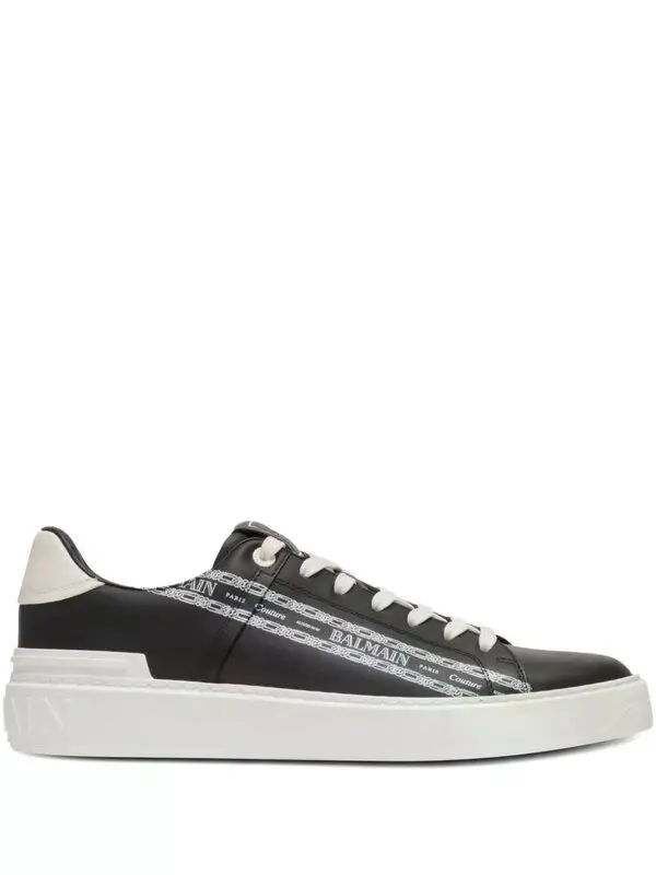 Balmain Leather Sneakers - Black