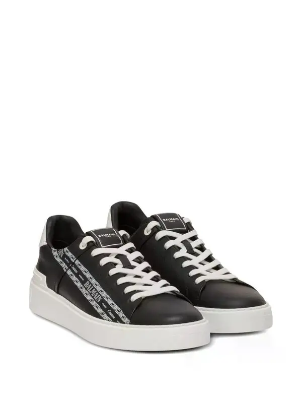 Balmain Leather Sneakers - Black