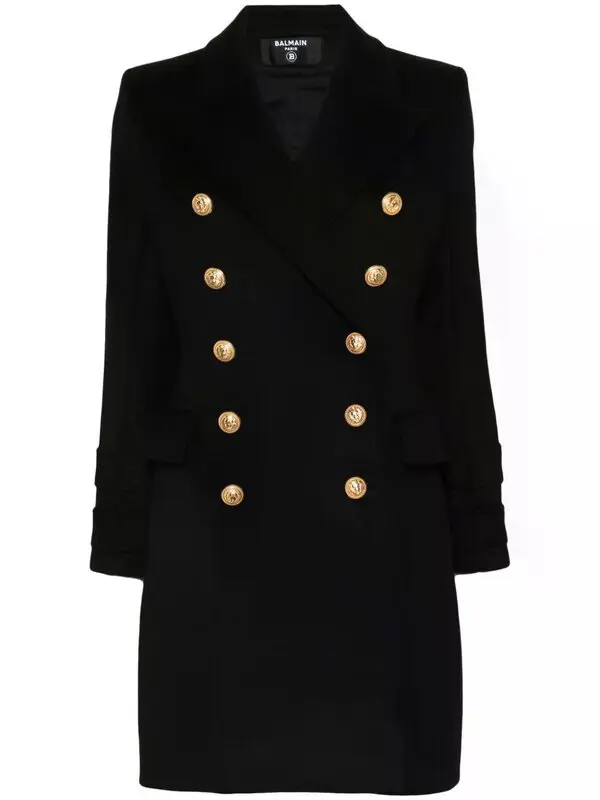 Balmain Double-breasted Wool Coat