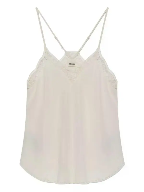Zadig&Voltaire Lace Trimmed Silk Tank Top