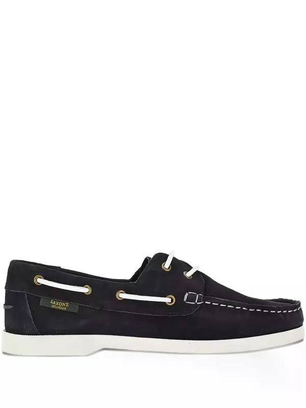 SAXONE OF SCOTLAND Suede Boat Shoes - Blue