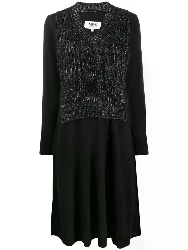MAISON MARGIELA Spliced Bib Knit Dress