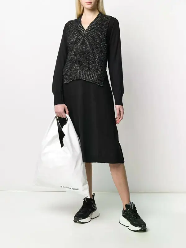 MAISON MARGIELA Spliced Bib Knit Dress