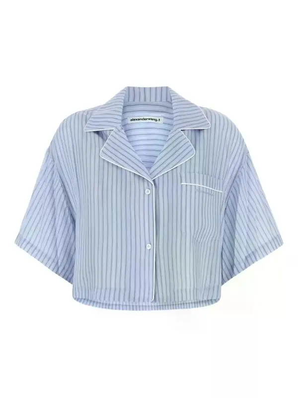 Alexander Wang Striped Cropped Shirt