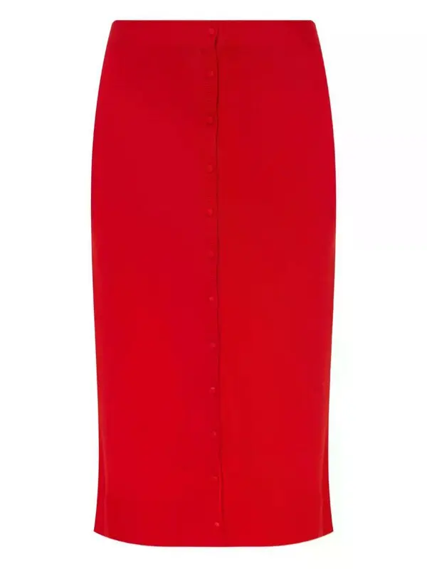 Victoria Beckham Fitted Button-front Skirt - Red