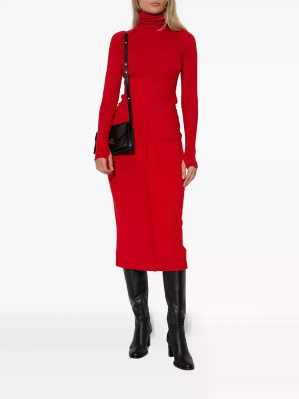 Victoria Beckham Fitted Button-front Skirt - Red