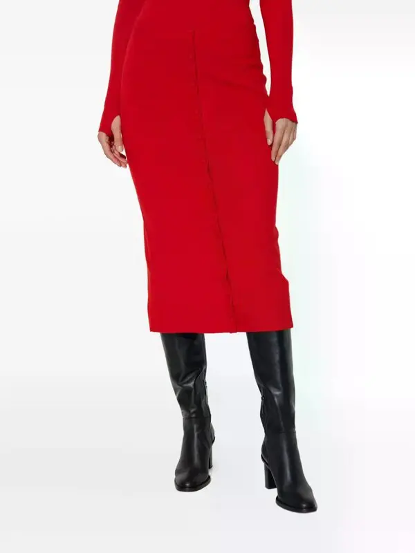 Victoria Beckham Fitted Button-front Skirt - Red
