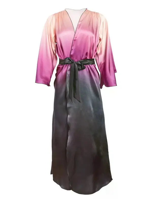 FLEUR DU MAL Angel-sleeve Long Robe - Pink