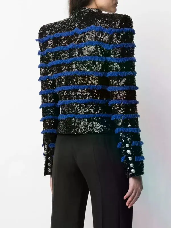 Balmain Sequinned Fringed Jacket