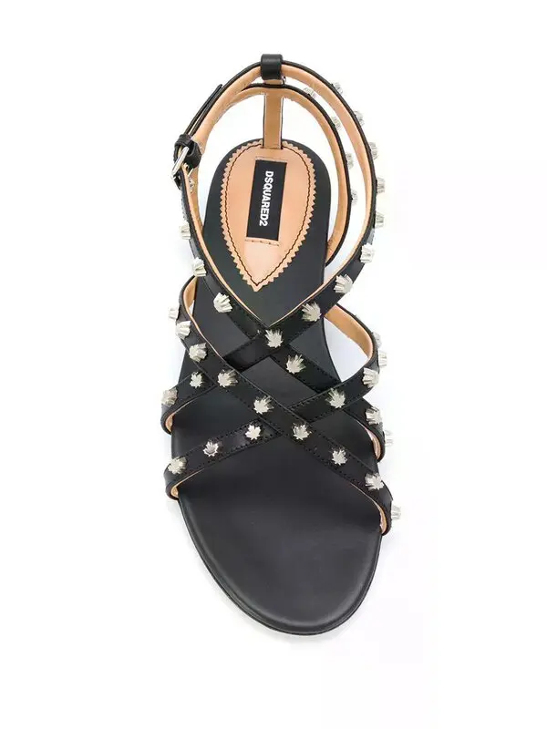 Dsquared2 Maple Leaf Studded Flat Sandals
