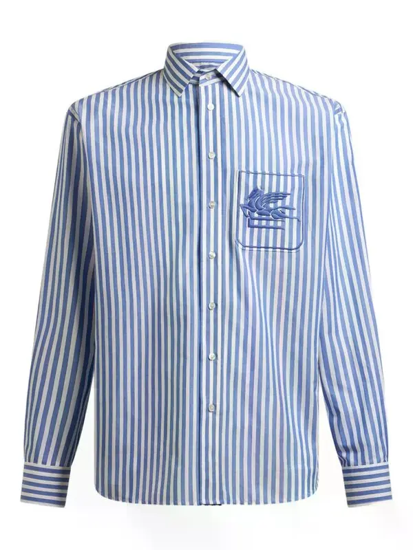 Etro Pegaso-embroidered Striped Shirt