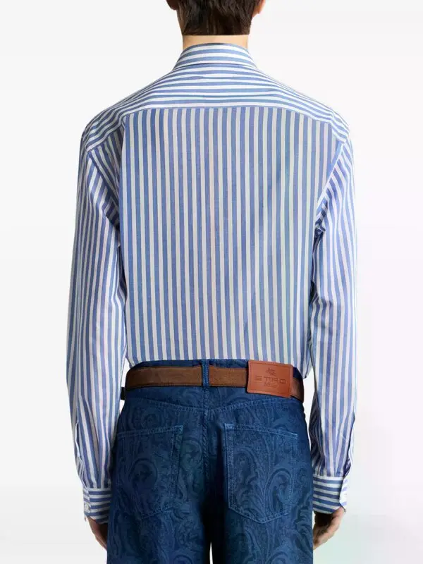 Etro Pegaso-embroidered Striped Shirt