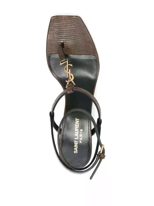 Saint Laurent Cassandra 60mm Leather Sandals - Brown