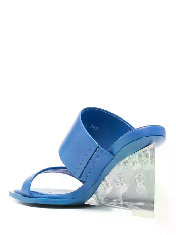 Alexander McQueen 75mm Platform Leather Sandals - Blue