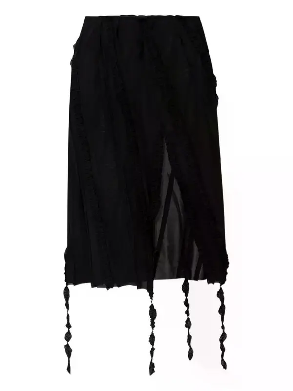 Blumarine Midi Skirt With Ruching - Black