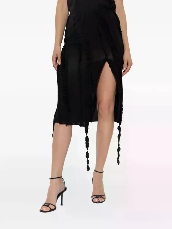Blumarine Midi Skirt With Ruching - Black