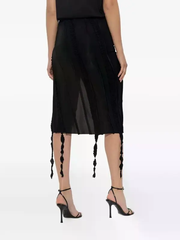 Blumarine Midi Skirt With Ruching - Black