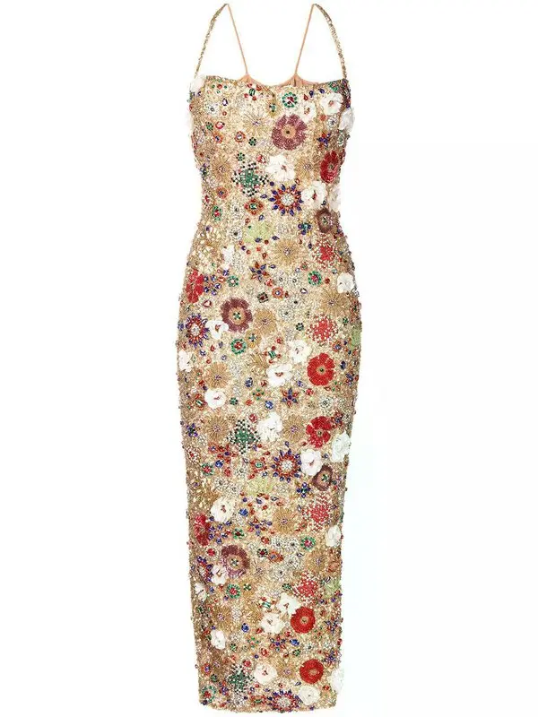 Rachel Gilbert Francesca Embellished Gown - Neutrals