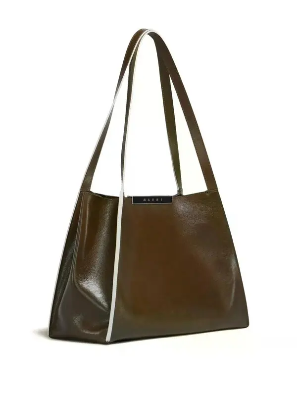 Marni Leather Tote Bag - Brown