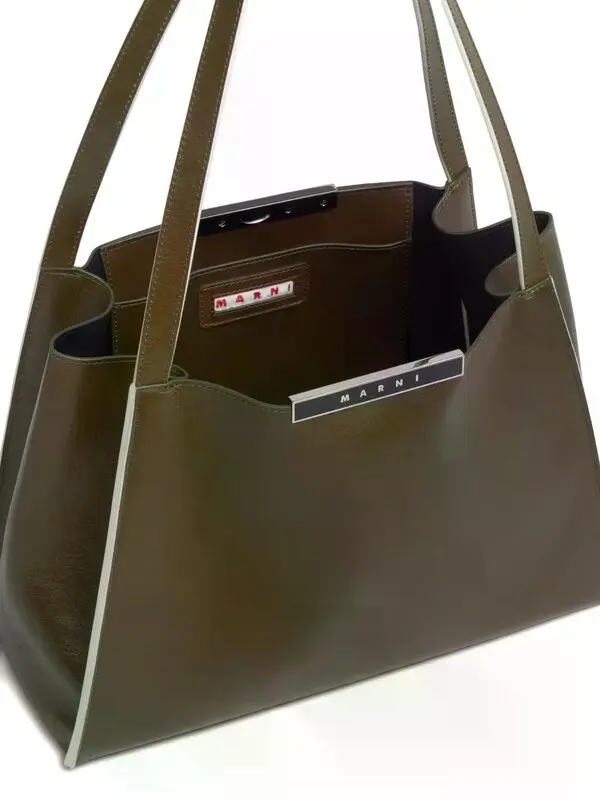 Marni Leather Tote Bag - Brown